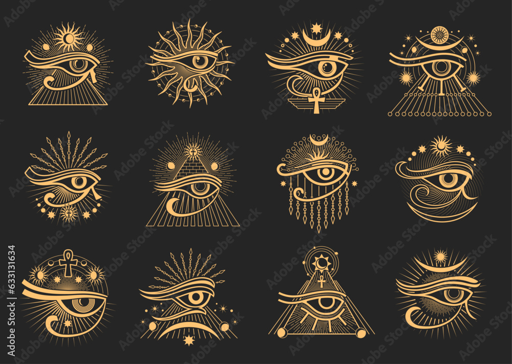 Horus eye. Egyptian occult and esoteric magic symbols. Horus eye ...