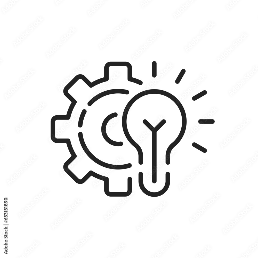 thin line tech industry icon for technology process Stock Vector ...