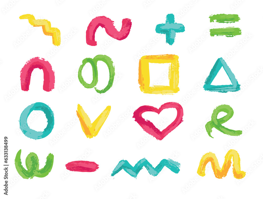 Vivid hand-drawn figures in the style of acrylic paint strokes or a ...