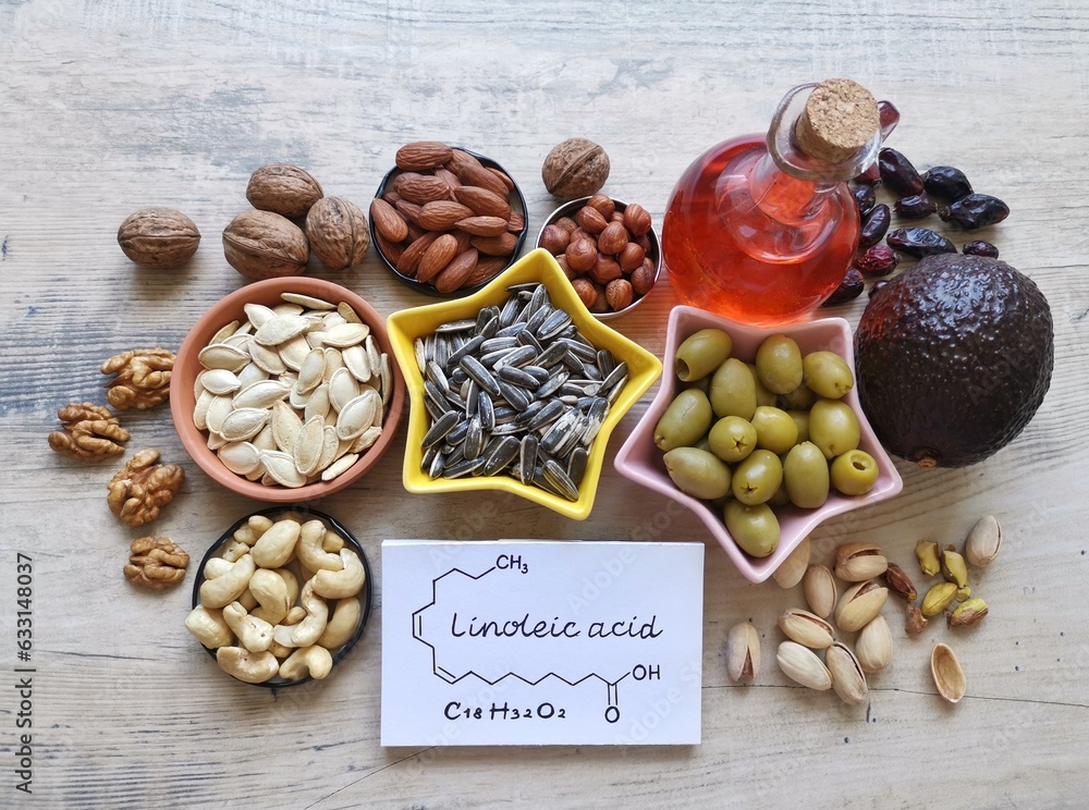 Fotografia do Stock: Food high in linoleic acid with structural ...