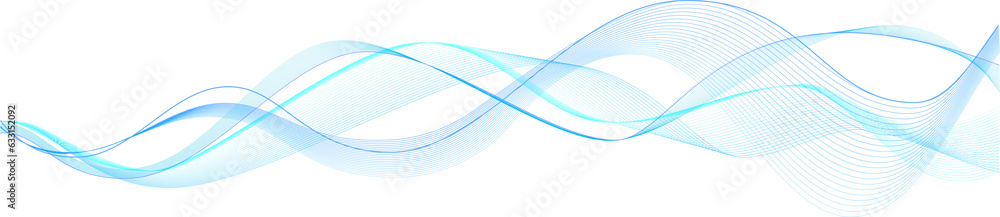 Digital future technology. Blue wave curved lines for presentations ...