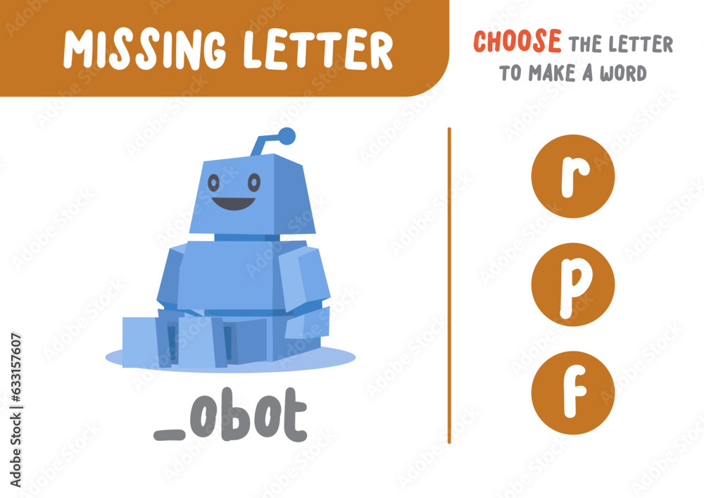 Missing letter (robot), the alphabet letter vocabulary game for kid ...