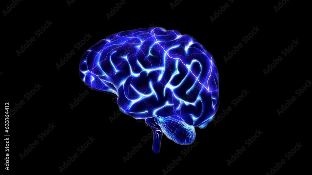 Human Brain - Storm Energy - Spinning Loop - Realistic 3D Animation on ...