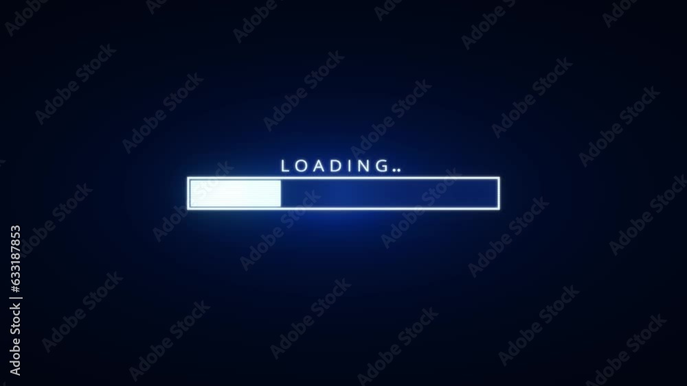 HUD Cyberpunk loading glitch effect bar animation. Futuristic uploading ...