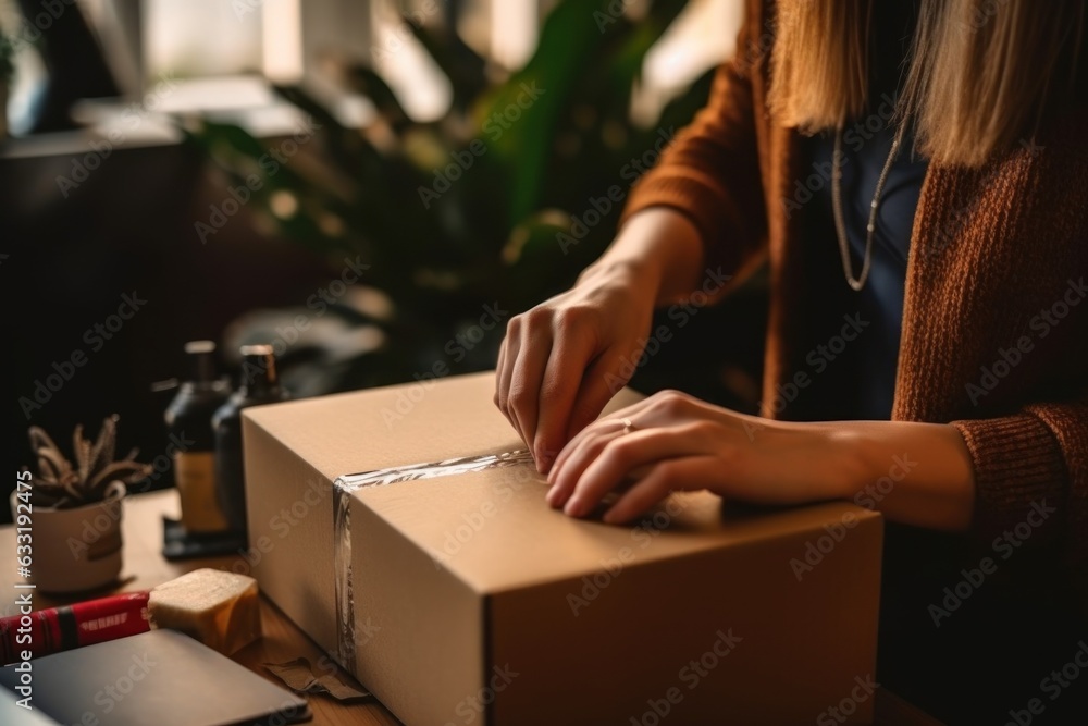 using stickers to label packages for shipping, Warehouse Documents ...