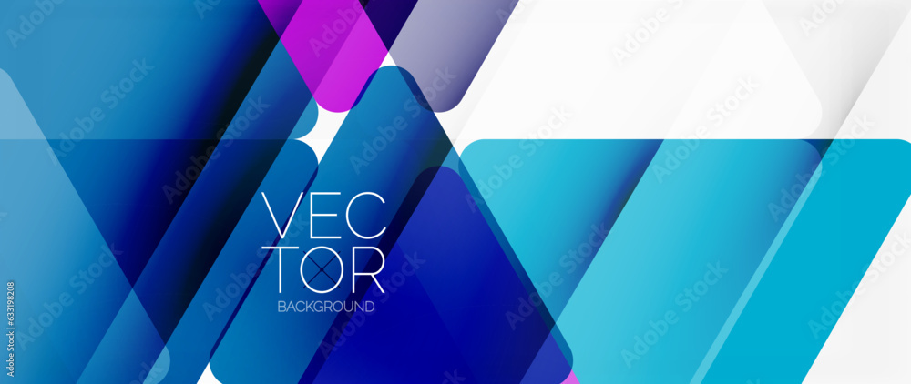 Abstract background. Color transparent triangles in mosaic style with ...