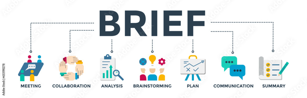 Brief banner web icon vector illustration concept for a briefing of ...