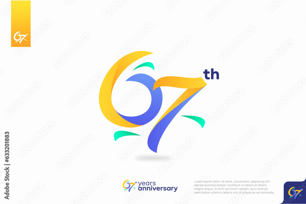 Number 67 logo icon design, 67th birthday logo number, anniversary 67 ...