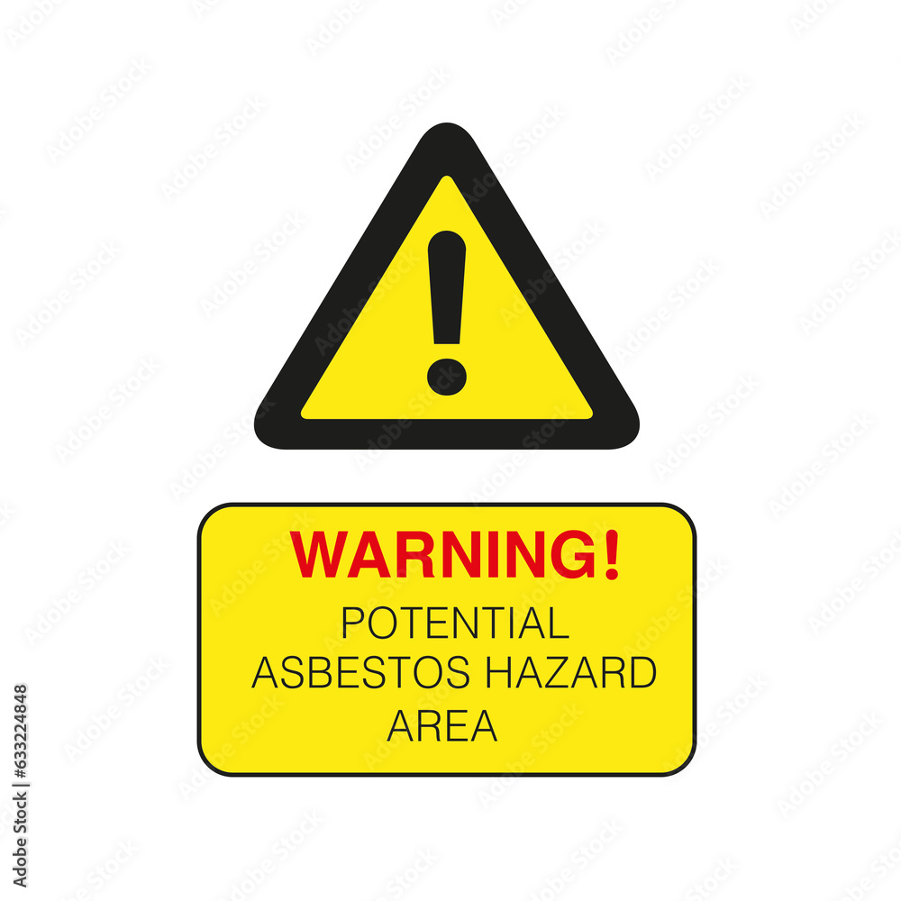 This vector file is for Asbestos awareness. This warning sign used to ...
