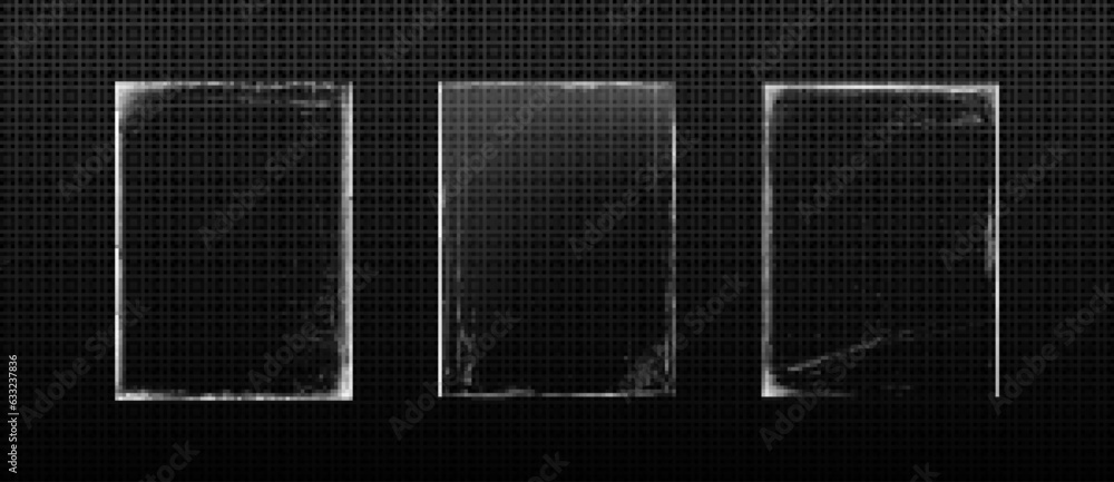 Realistic set of distressed edge photos isolated on transparent ...