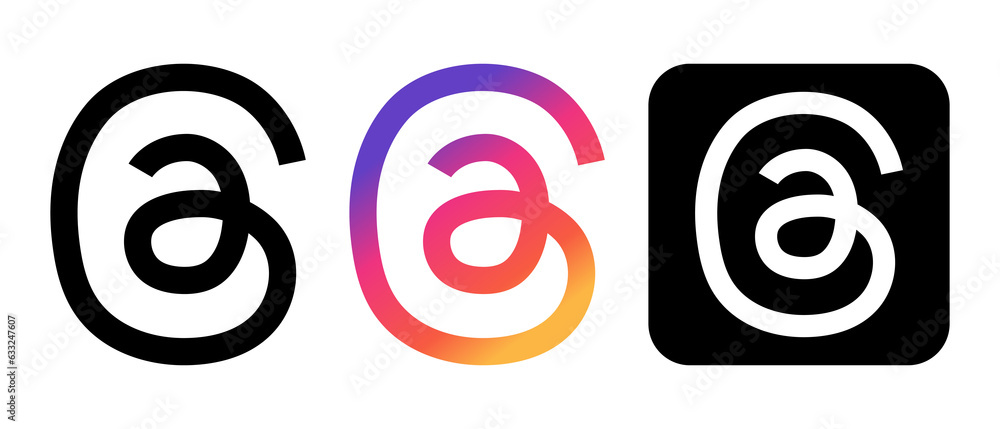 threads icon logo logotype png illustration isolated on white ...