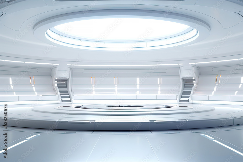Technology abstract white modern hi-tech display background, empty ...