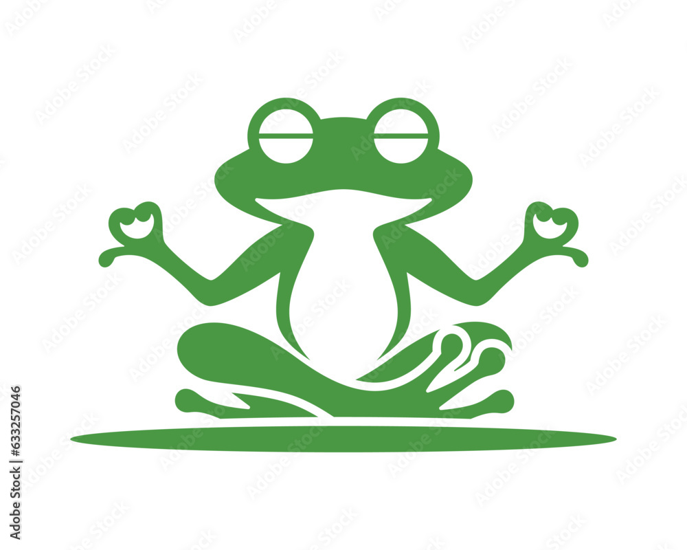 Zen Frog Character Mascot yoga logo vector, Yoga, meditation logo, zen ...