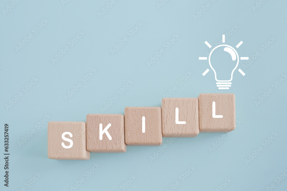 For up skilling and personal development concept. Skill training ...