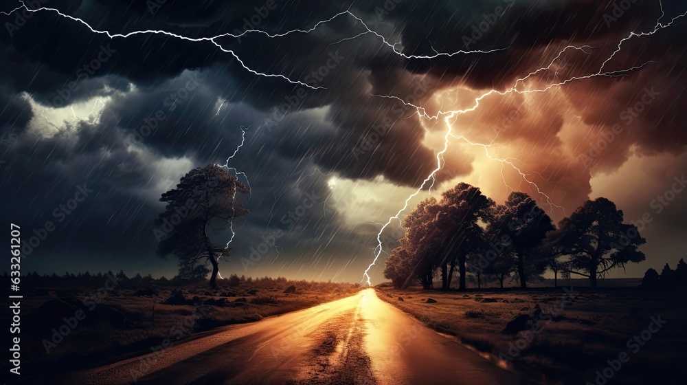 A tempestuous scene emerges with stormy weather, as brooding dark ...