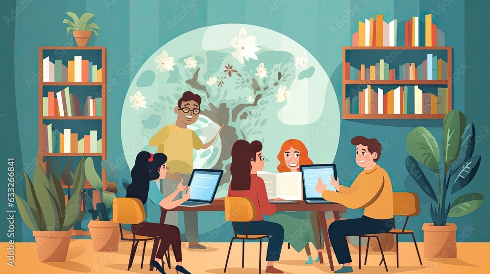 Virtual classroom come to life, with students and their teacher ...