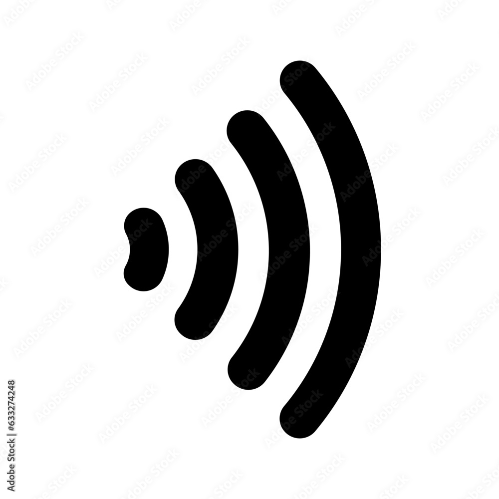 Contactless signal NFC payment line icon, transparent background ...