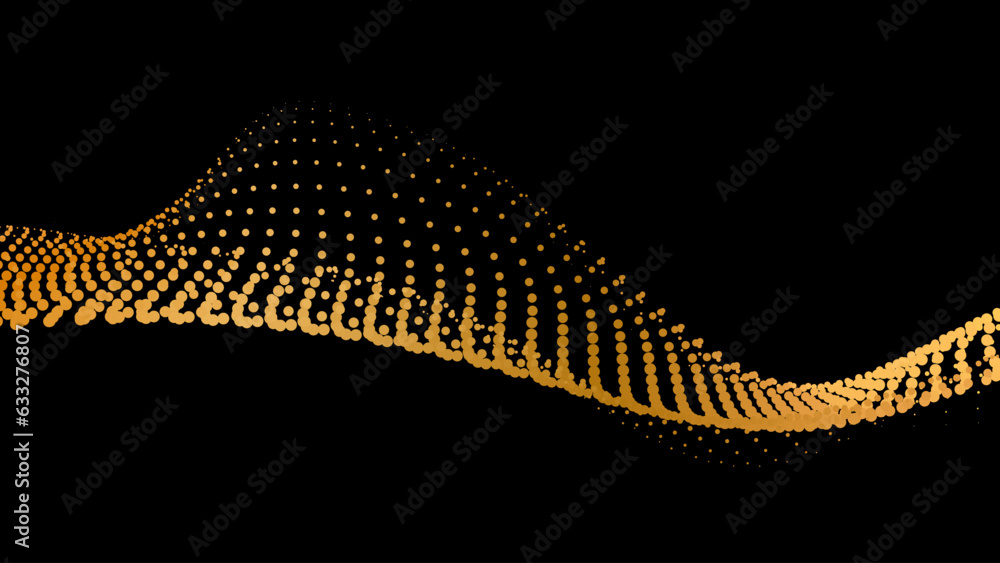 Data vibrate pulse dot particle wave. Abstract bulge hyperbola sinusoid ...