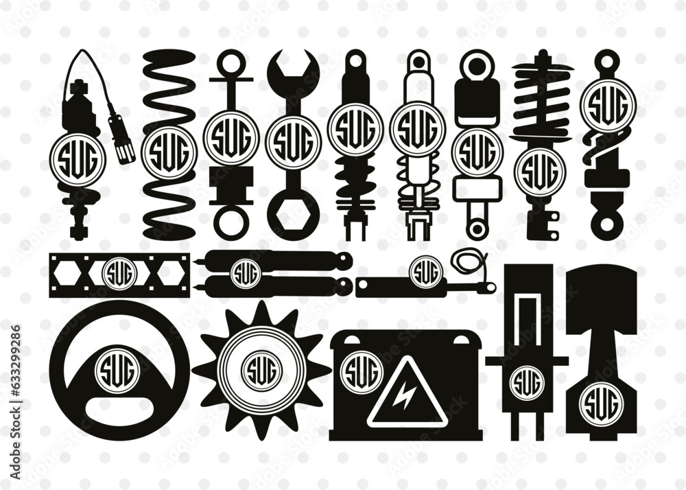Vecteur Stock Shock Absorbers Circle Monogram, Shock Absorbers ...