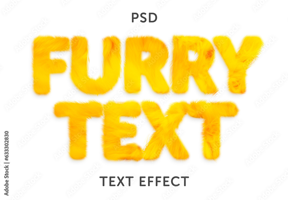 Yellow fur text effect with Generative AI Stock Template | Adobe Stock
