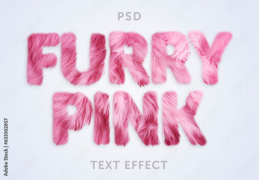 Pink fur text effect with Generative AI Stock Template | Adobe Stock