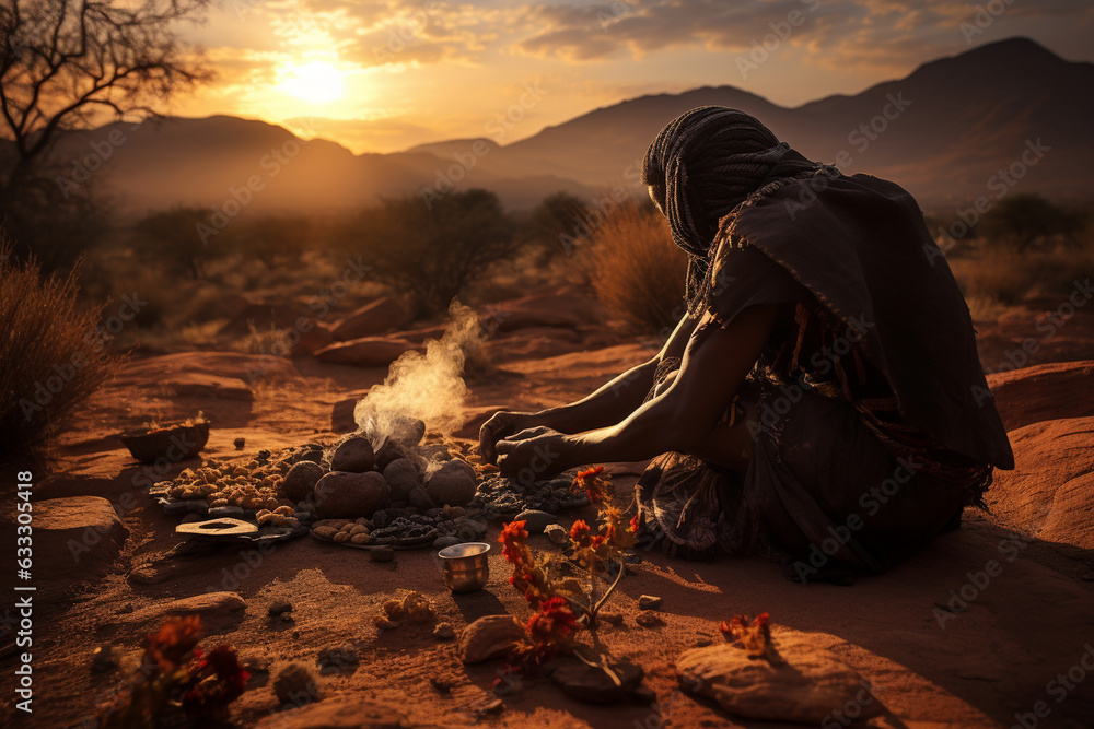 Foto de person making a sacred offering at a revered site, expressing ...