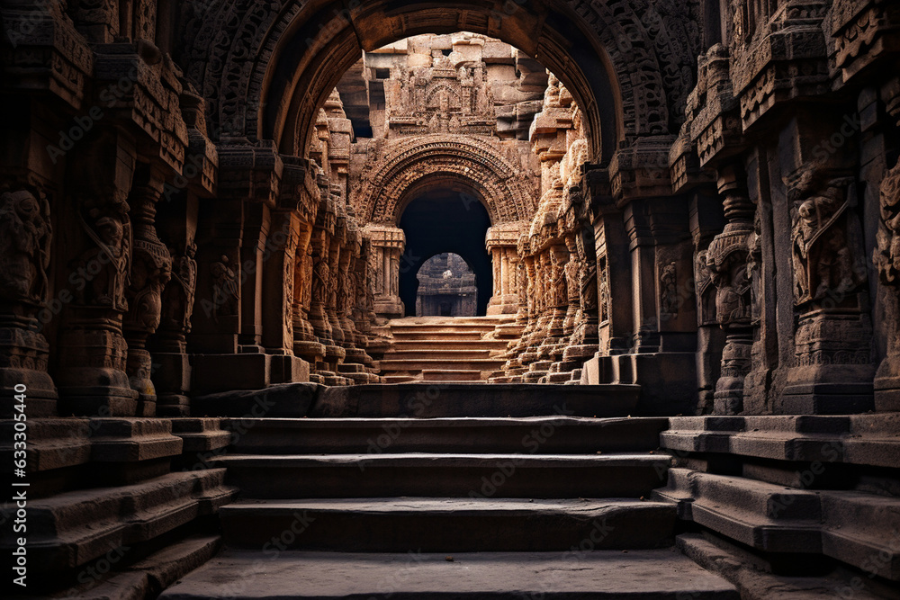 awe-inspiring photo of an ancient temple's architectural details ...