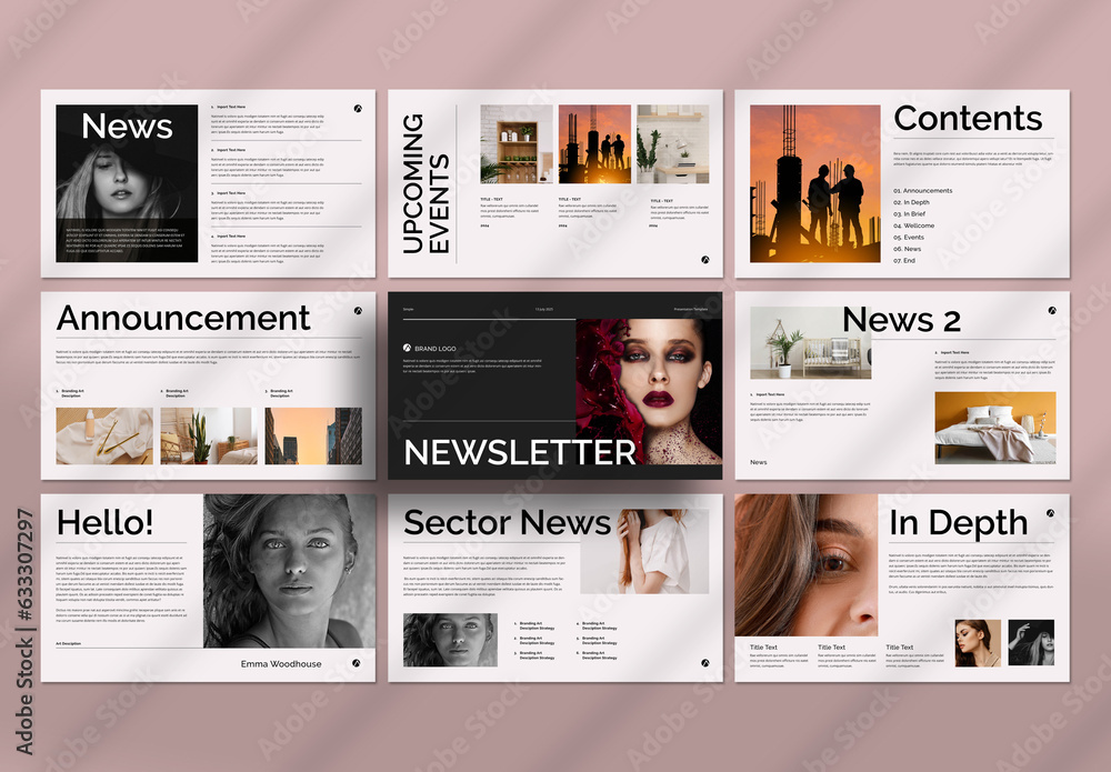 Newsletter Presentation Layout Stock Template | Adobe Stock