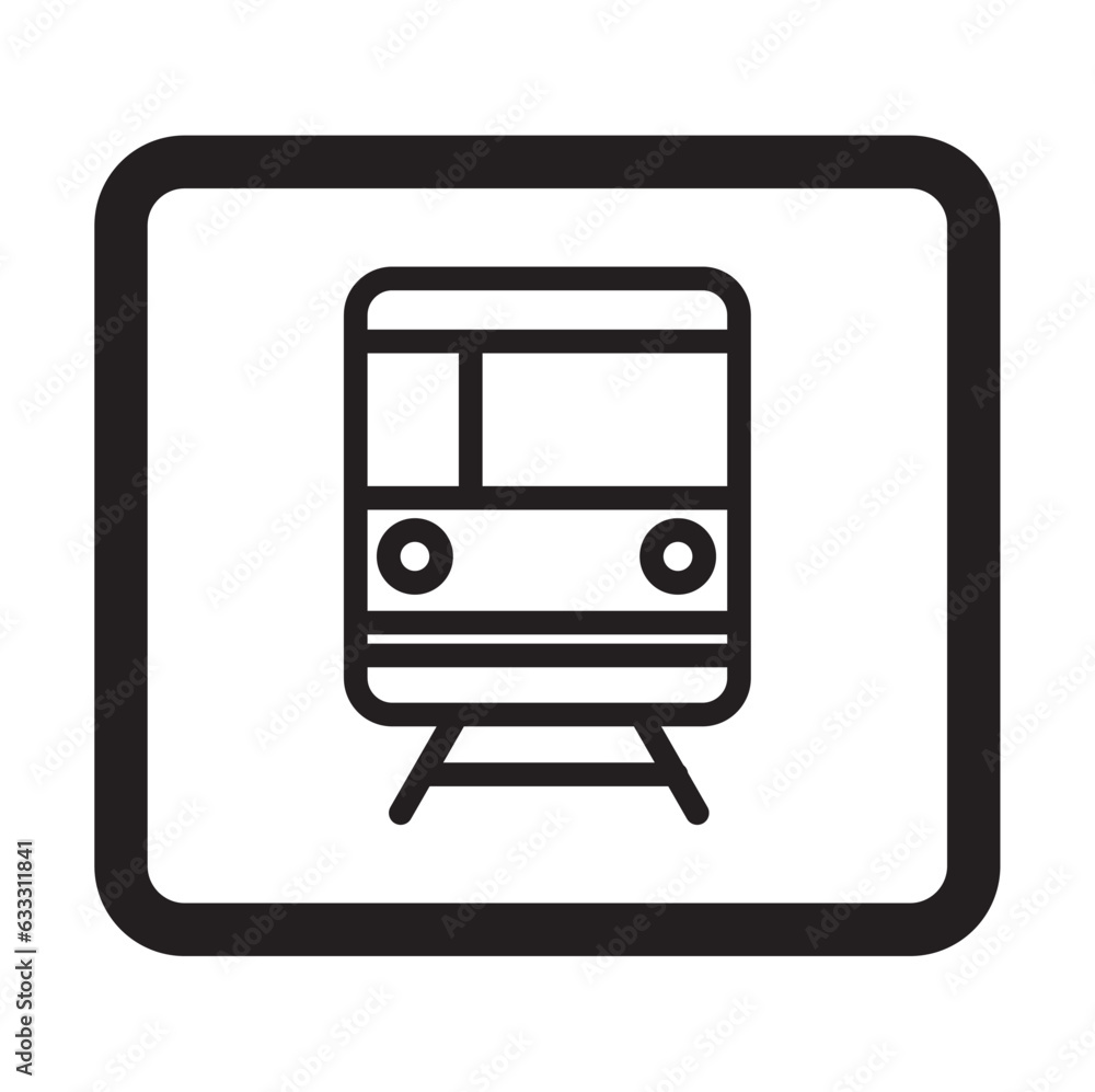 local train icon, commuter train, Simple illustration of Public ...