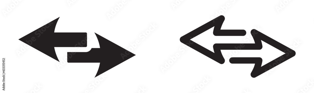 Set of transfer icons. Arrows transfer symbol. Exchange, arrow to left ...