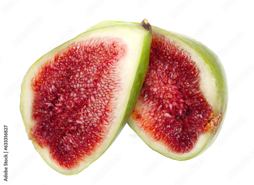 Ripe fig half isolated on white, top view Stock Photo | Adobe Stock
