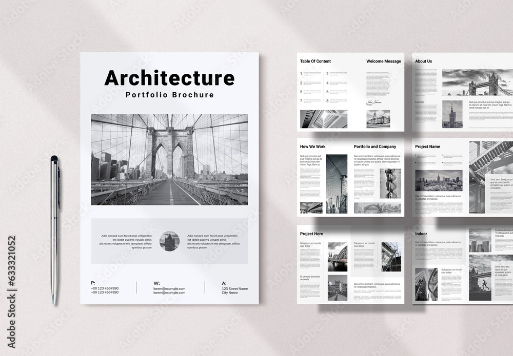 Architecture Portfolio Brochure Stock Template | Adobe Stock