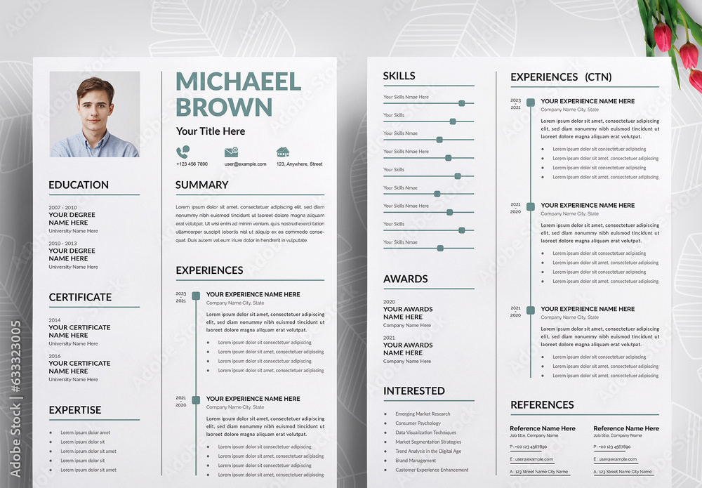 Creativity Resume Design Stock Template | Adobe Stock