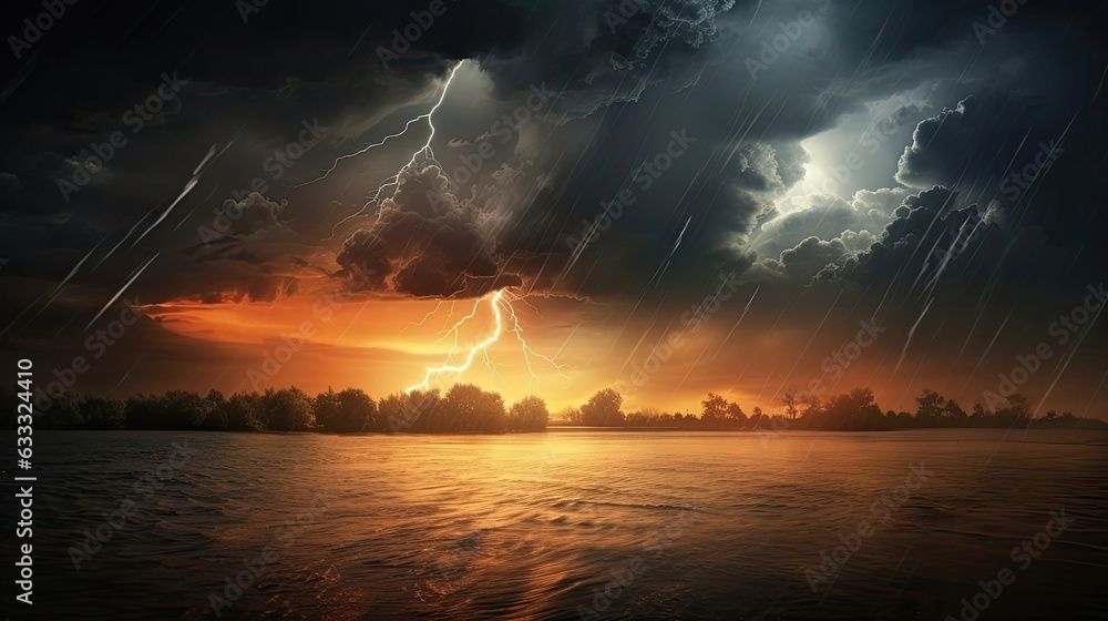 Nature unleashes its fury as dark clouds gather and lightning pierces ...