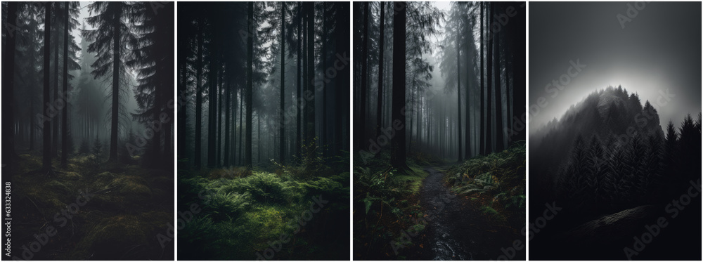 Cinematic and dramatic color tones. Set of somber matte colors and ...