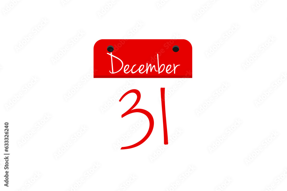 Digital png illustration of december 31 calendar page on transparent ...