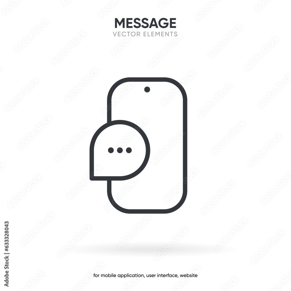 Flat vector chat message icons isolated on white background ...