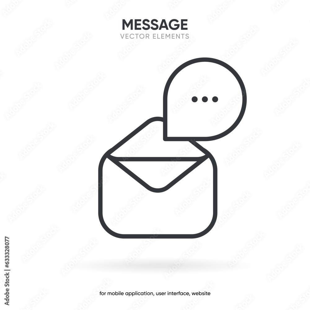 Flat vector chat message icons isolated on white background ...