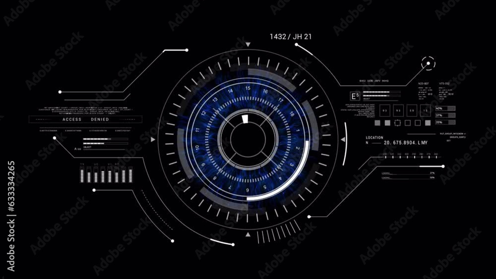 10 sec Appear HUD Eye. PNG Alpha.Eye Seamless digital technological HUD ...