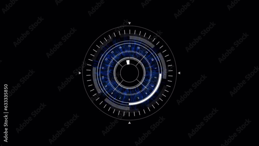 10 sec Appear Circle HUD Eye. PNG Alpha.Eye Seamless digital ...