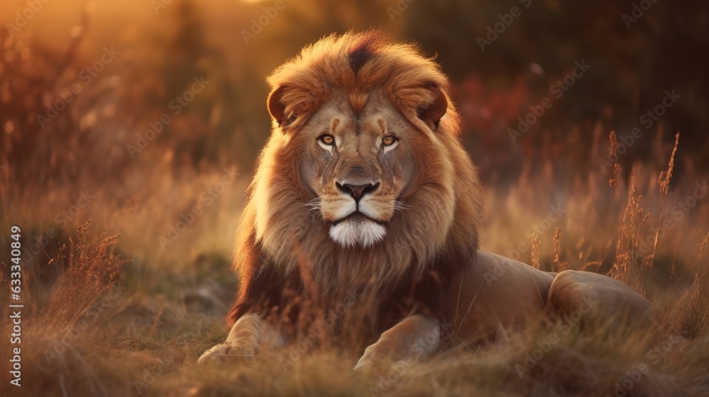Majestic Lion In Its Natural Habitat. A professional wildlife ...