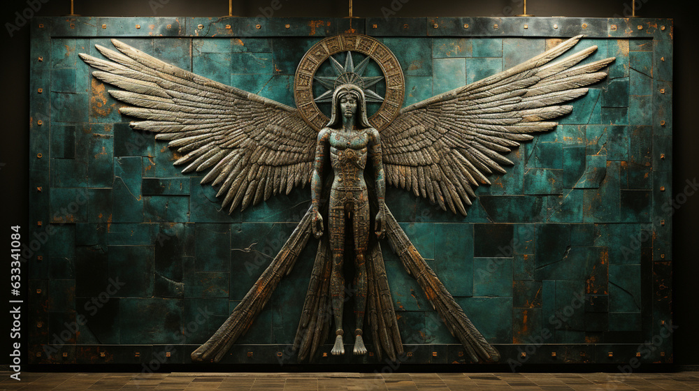 Mythical Pantheon: Depictions of Sumerian Deities Stock Illustration ...