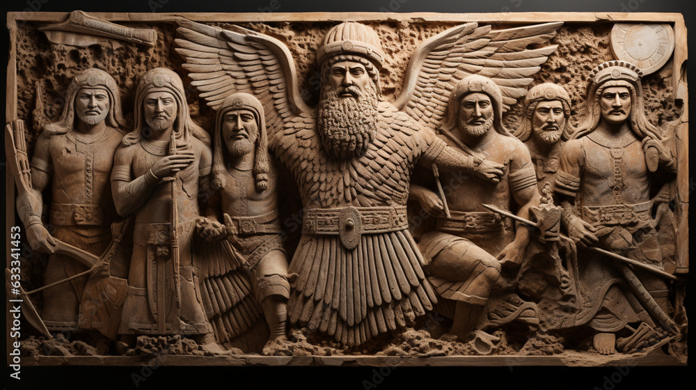 Mythical Pantheon: Depictions of Sumerian Deities Stock Illustration ...