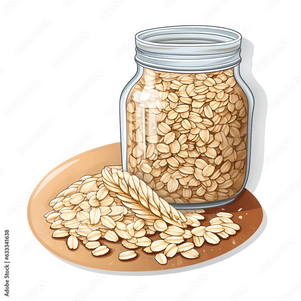 Bottled oats sticker, top view, isolated on transparent background ...