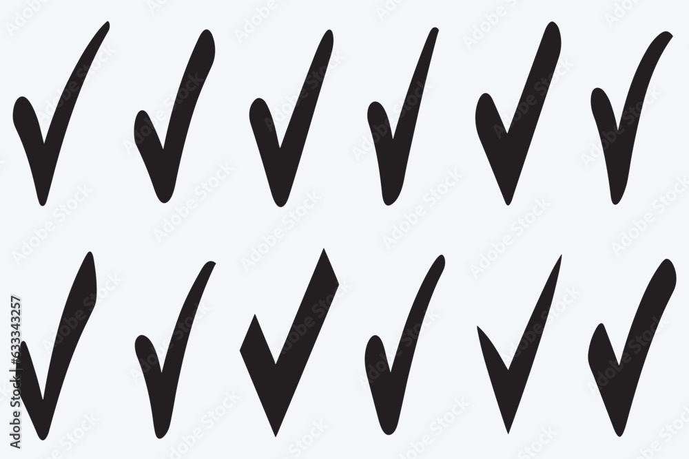 Check mark icons set. Check marks symbol collection. Simple check mark. Quality sign icon ...
