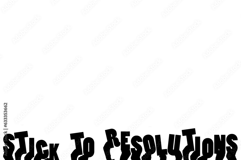 Digital png illustration of hands holding stick to resolutions text on ...