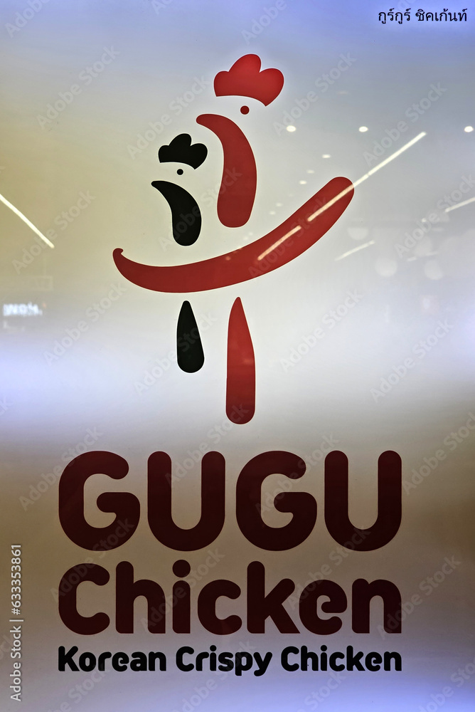 BANGKOK, THAILAND - AUGUST 09, 2023: GUGU Chicken Sign is famous Korean ...