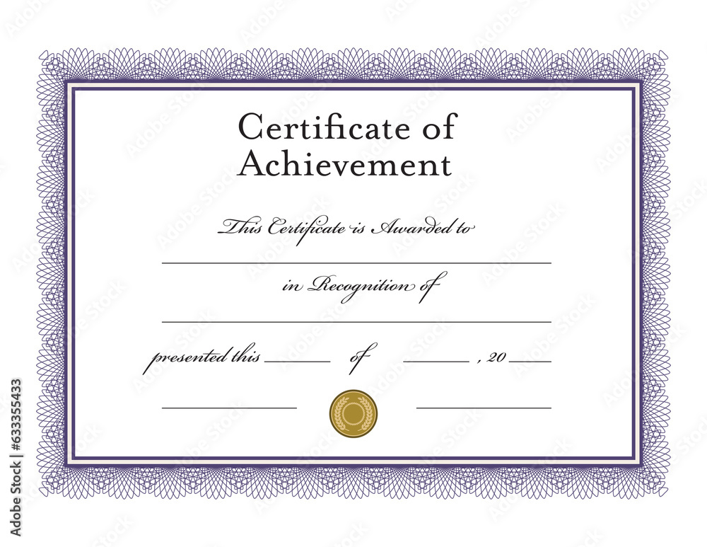 Digital png illustration of certificate of achievement text with frame ...