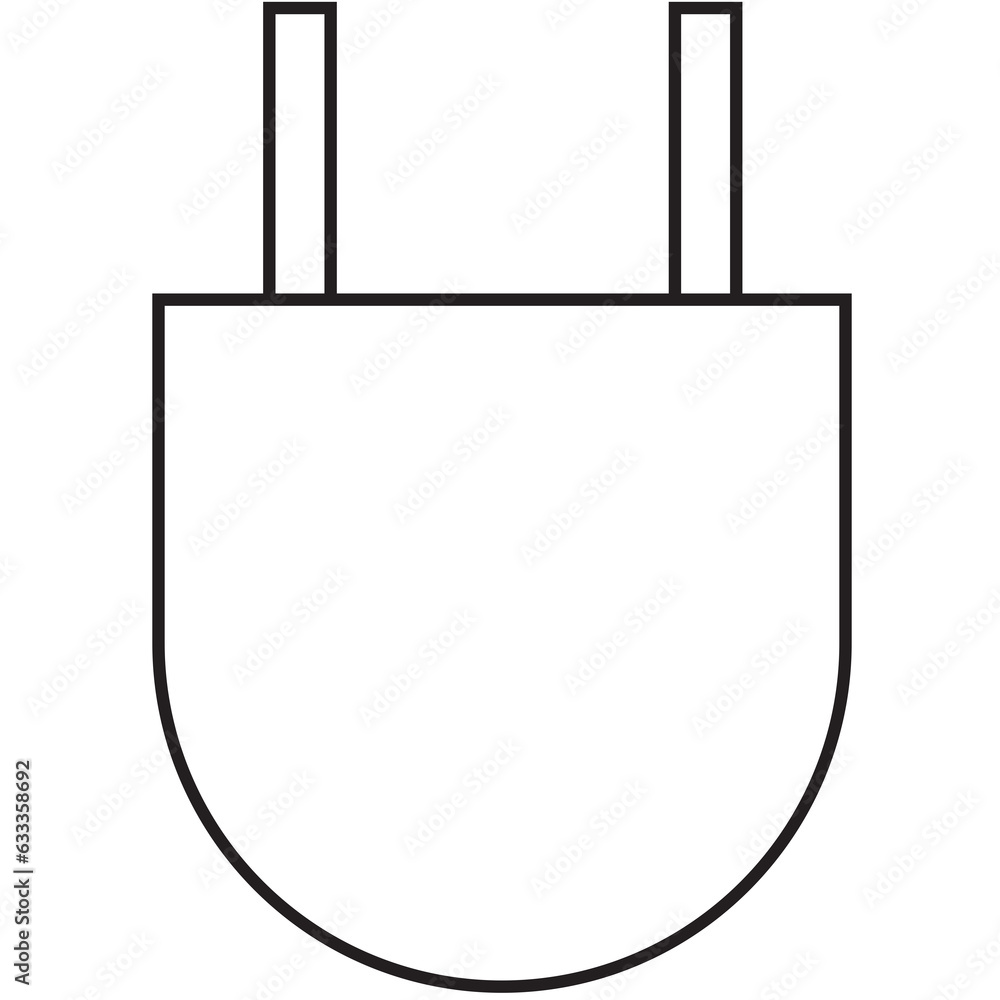 Digital png illustration of plug outline on transparent background ...