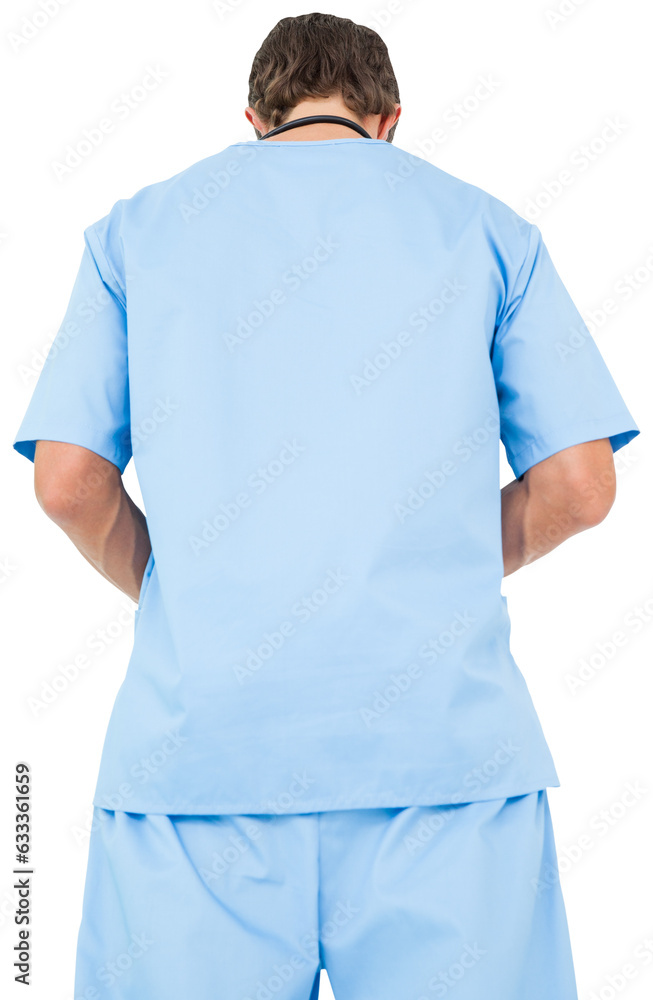 Digital png photo of back view of doctor standing on transparent ...